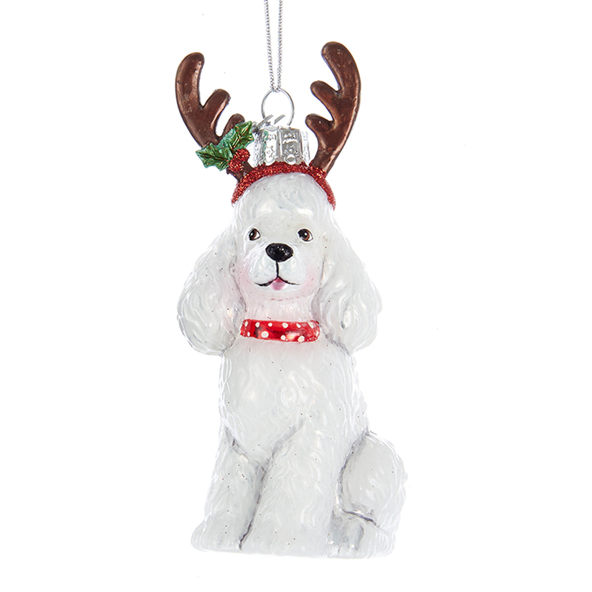 Puddelhund julekugle - sort hvid puddel julepynt - hund juletræspynt ...